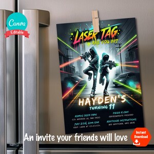 Laser Tag Invitation for Laser Tag Birthday Party Invite, Lasertag ...
