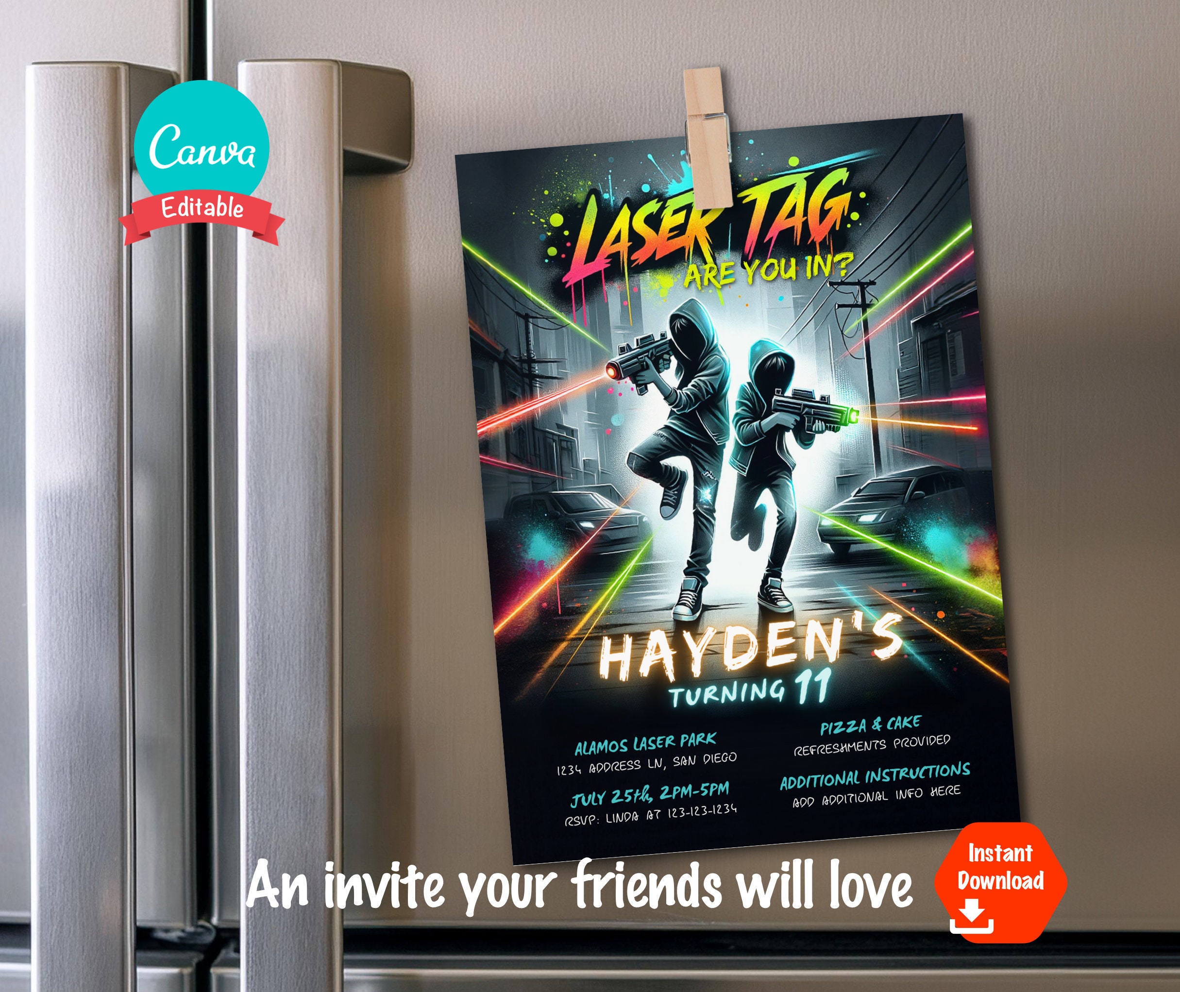 Laser Tag Invitation for Laser Tag Birthday Party Invite, Lasertag ...