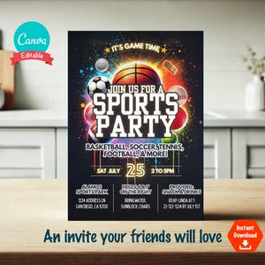 Sports Invitation, Sports Day Invite, Field Day Flyer, Editable ...