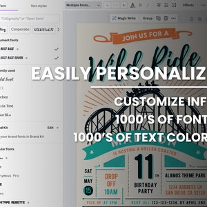 Roller Coaster Invite for Amusement Park Birthday Party Invitation, Roller Coaster Birthday ...