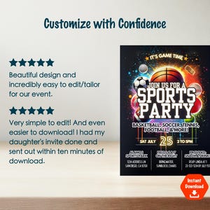 Sports Invitation, Sports Day Invite, Field Day Flyer, Editable ...