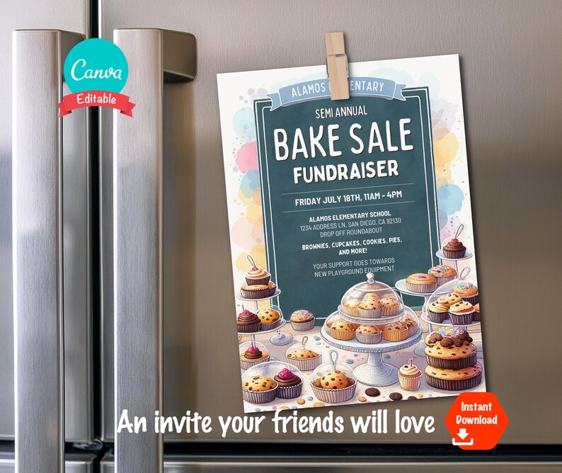 Bake Sale Flyer for Bake Sale Fundraiser Invitation, Dessert Sale ...