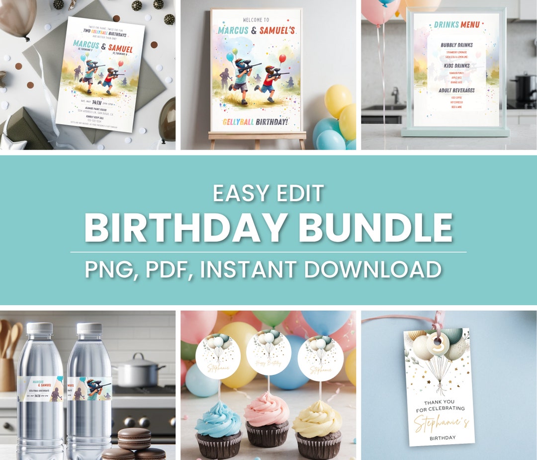 Joint Birthday Birthday Bundle for Paintball or Gel Ball Blaster ...