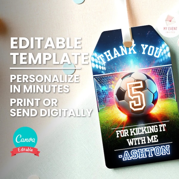 Soccer Thank You Tag - Etsy