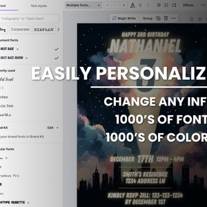 Editable Age Superhero Birthday Invite for Kid Superhero Summon ...