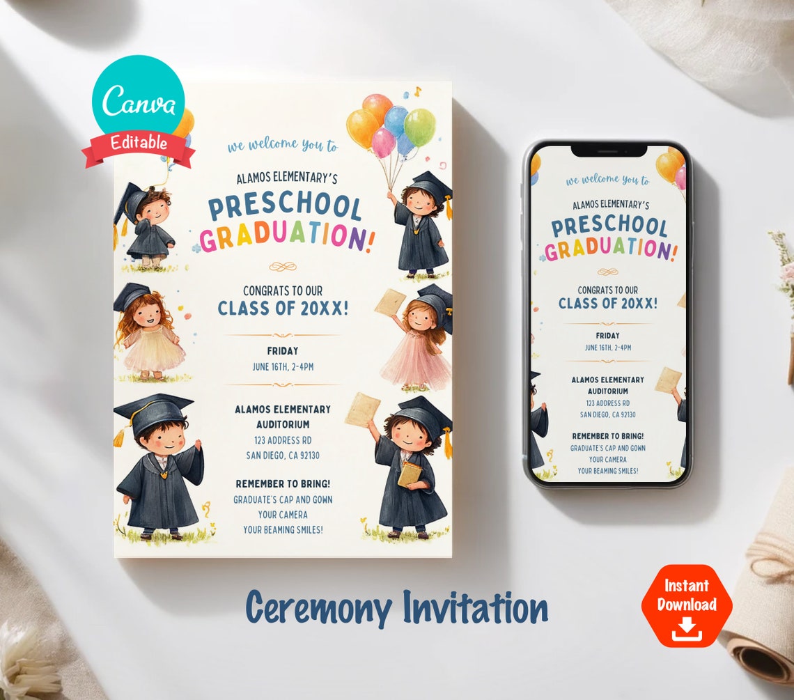Graduation Ceremony Program Bundle for Preschool Prek Pre-k Elementary ...