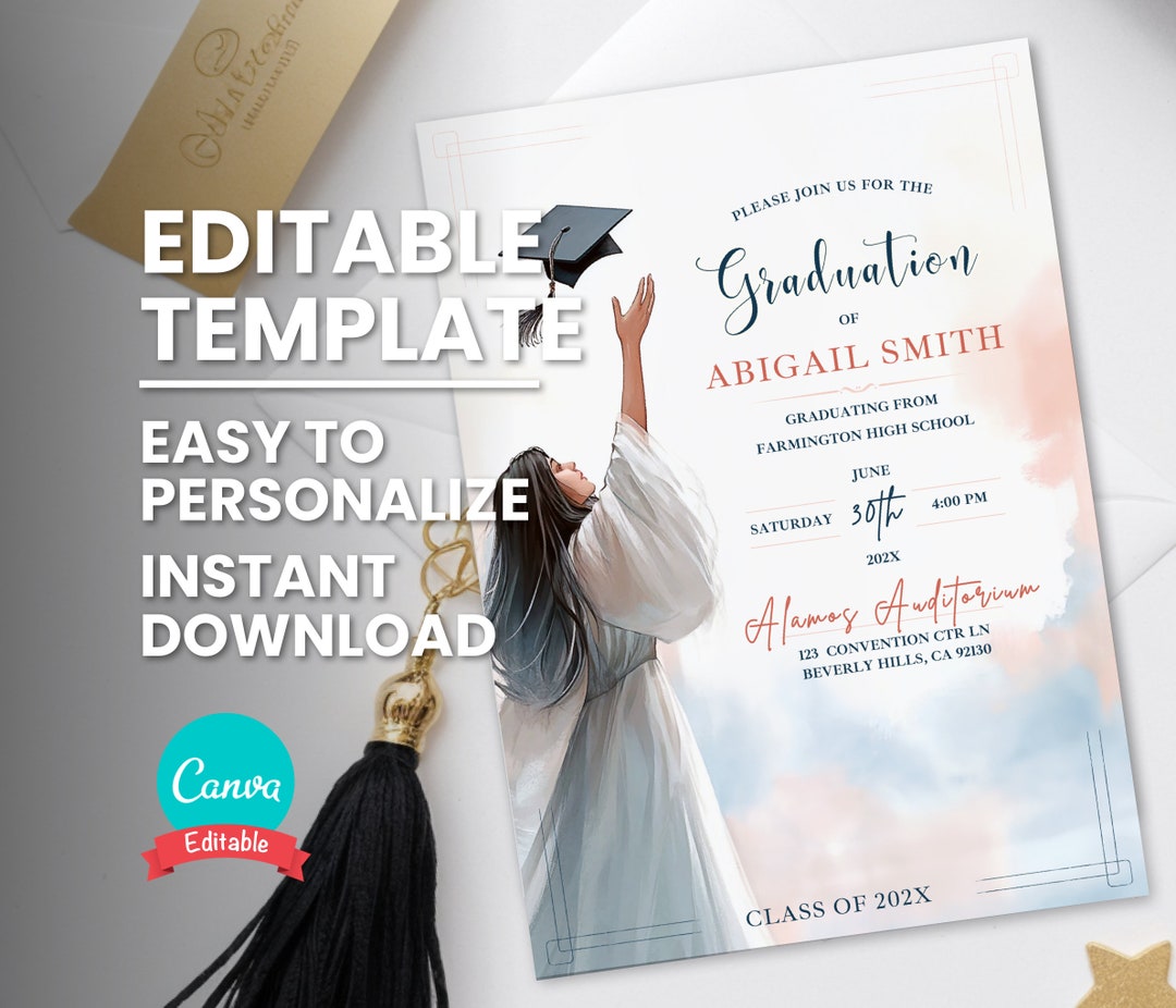 Graduation Invite Template for High School Graduation Announcement ...