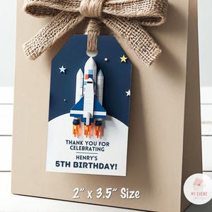 Outer Space Thank You Tag for Blast off Birthday Party, Gift Bag ...