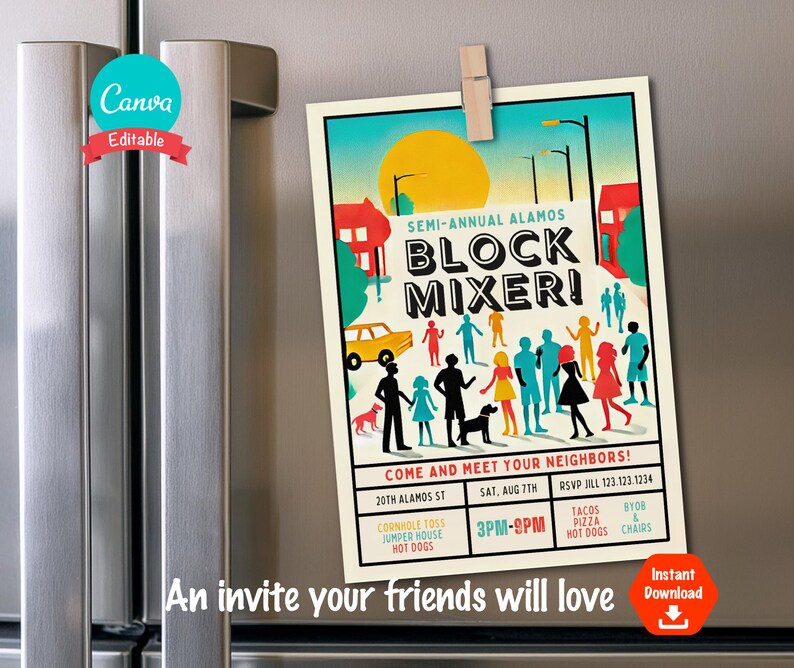 Block Party Invite for Meet the Neighborhood Gathering Invitation ...