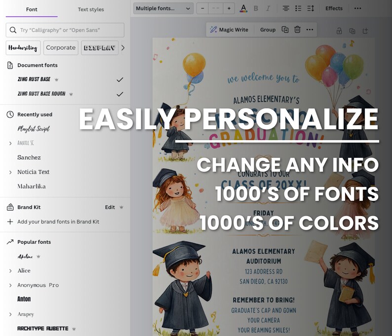 Graduation Ceremony Program Bundle for Preschool Prek Pre-k Elementary ...