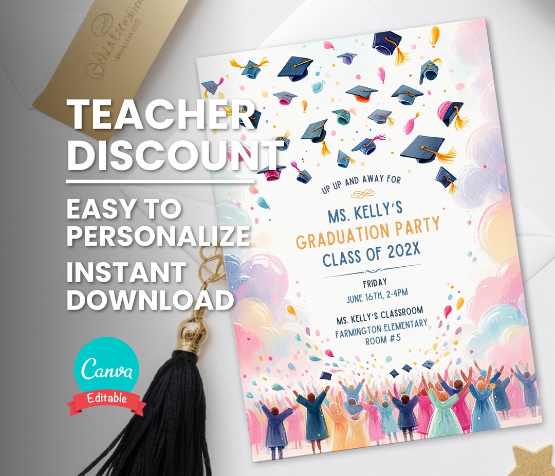 Graduating Class Invite for Graduation Party Announcement for Teacher ...
