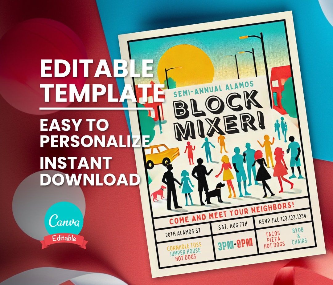 Block Party Invite for Meet the Neighborhood Gathering Invitation ...