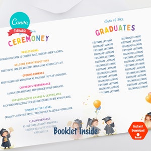 Graduation Ceremony Program Bundle for Preschool Prek Pre-k Elementary ...