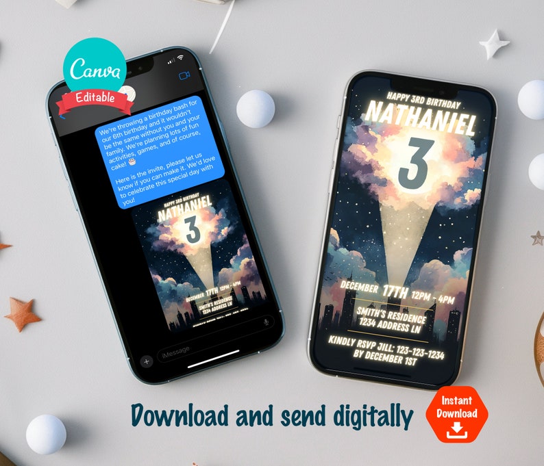 Editable Age Superhero Birthday Invite for Kid Superhero Summon ...