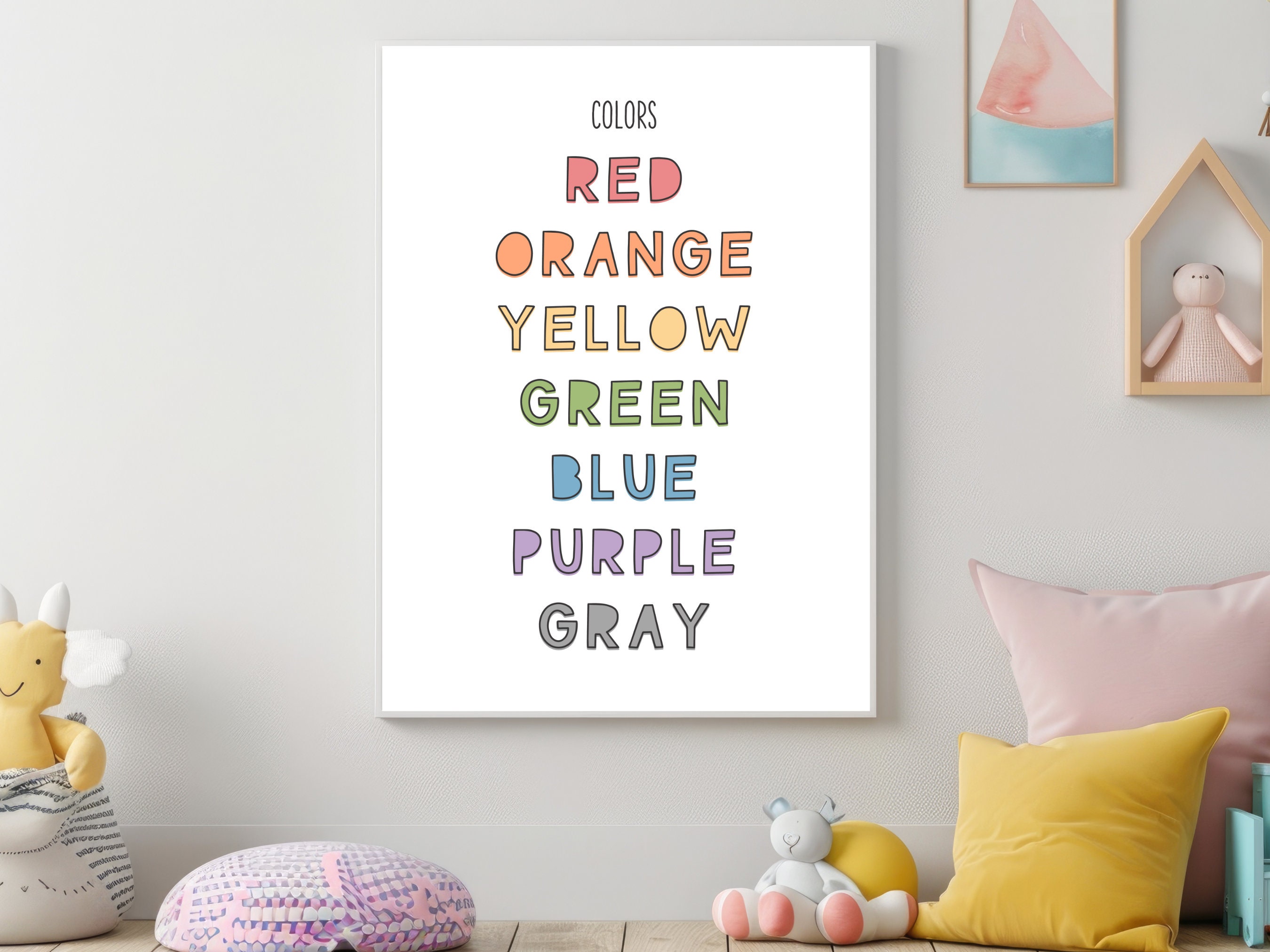 Preschool Learning Colors Digital Download, Educational Wall Decor for ...