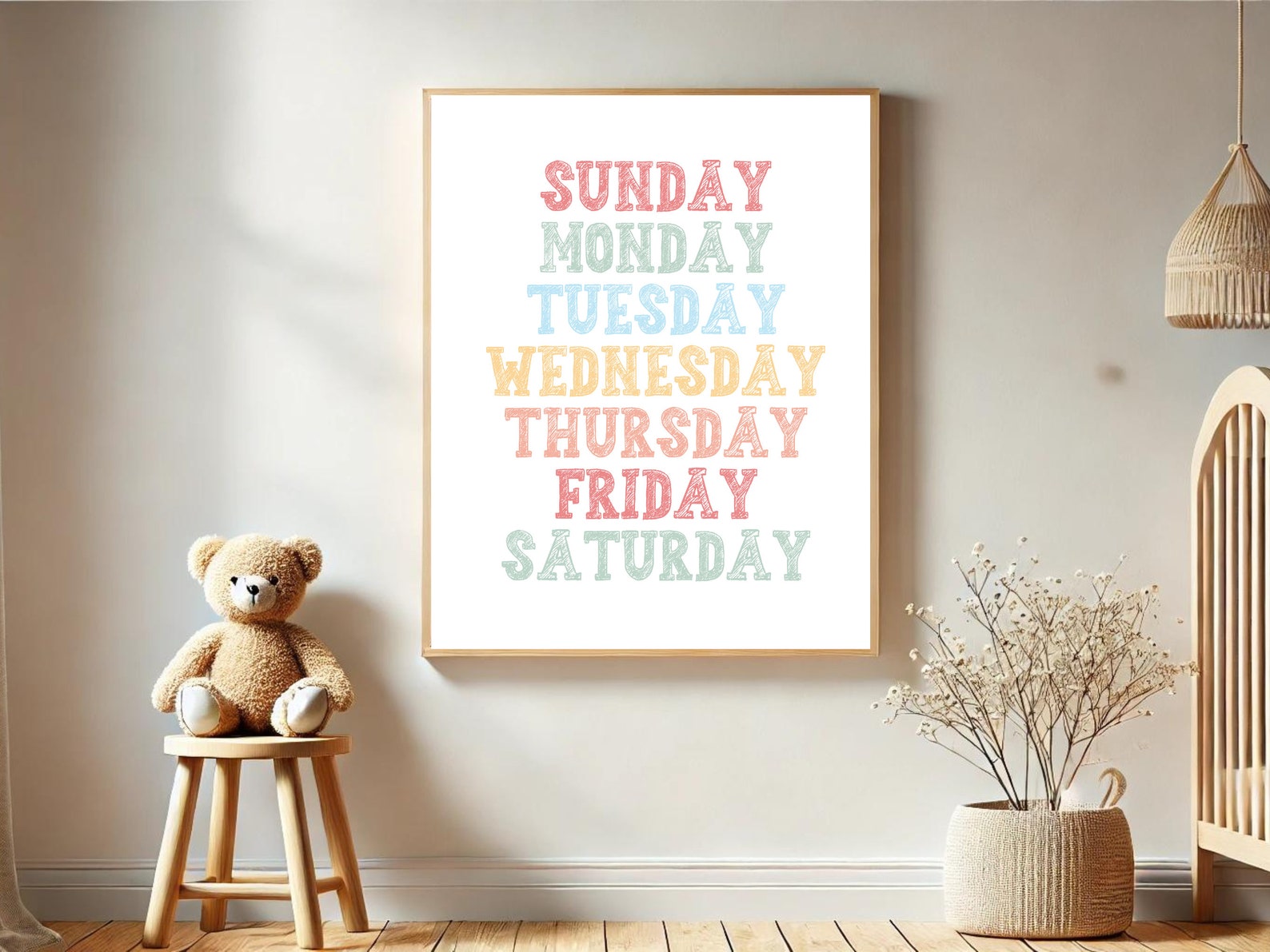 Days of the Week Digital Poster, Kindergarten Educational Poster ...