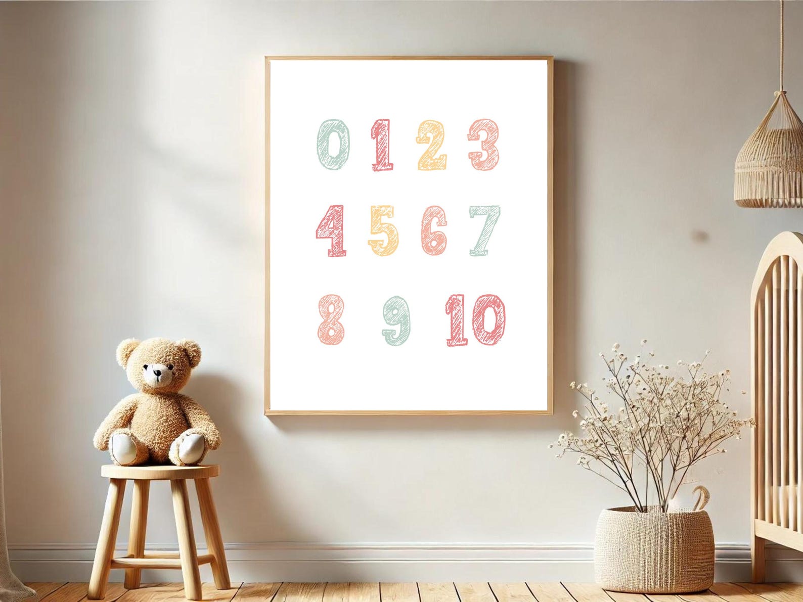 Crayon Numbers 0-10 Digital Download, Nursery Numbers Digital Print ...