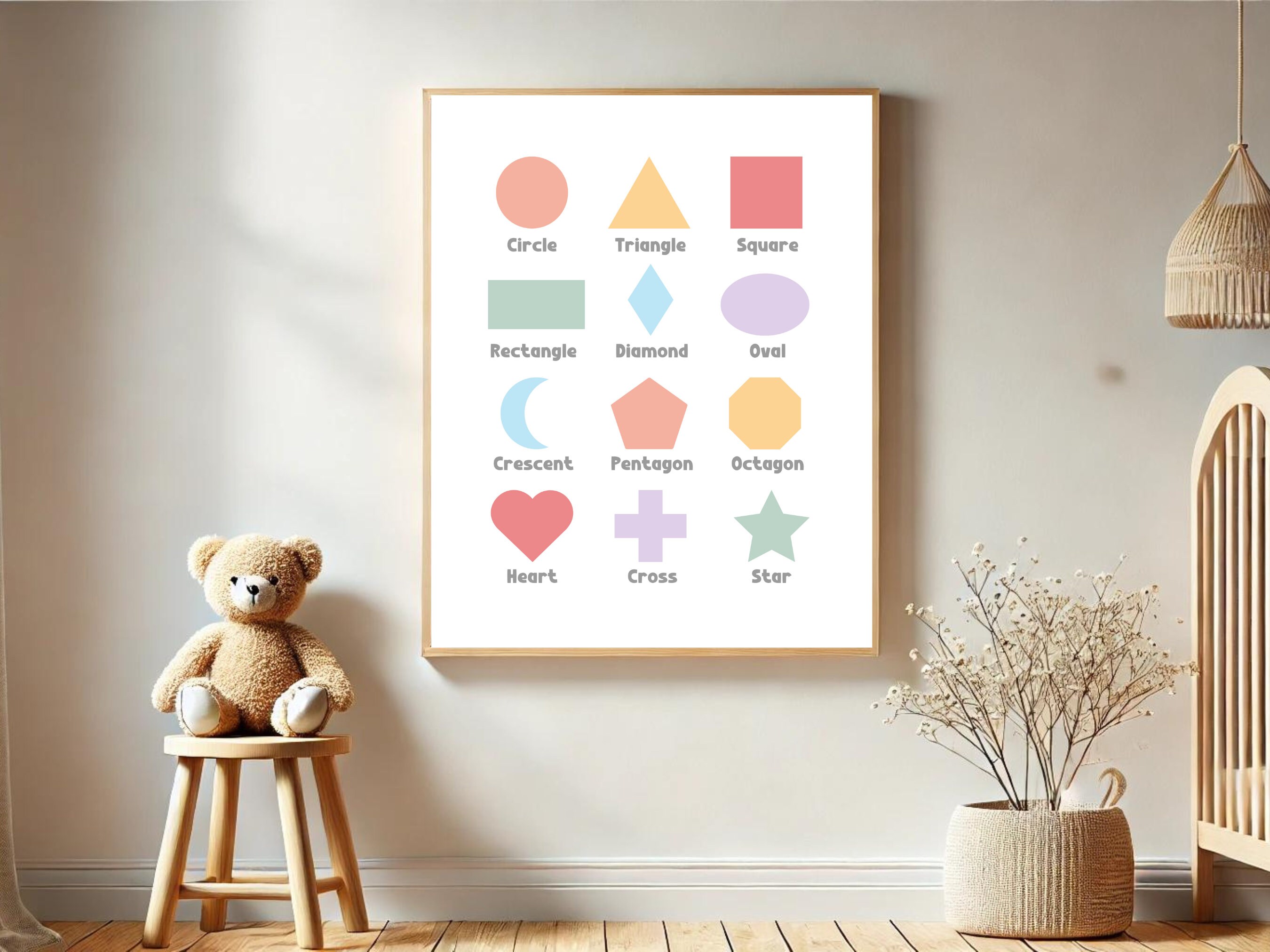 Preschool Geometric Shapes Chart Digital Download, Homeschool Resources ...