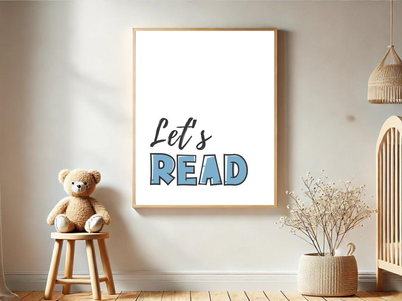 Lets Read Kids Learning Digital Download, Educational Motivational ...