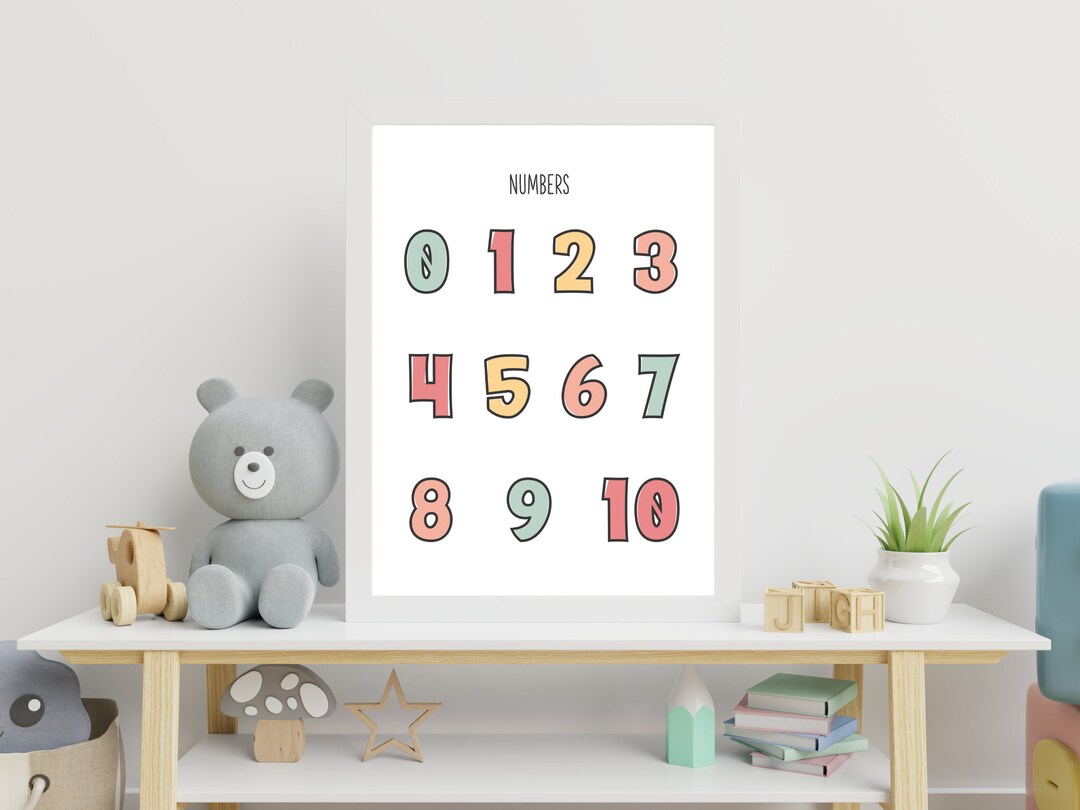 Nursery Numbers Digital Download, Preschool Numbers Poster Instant ...