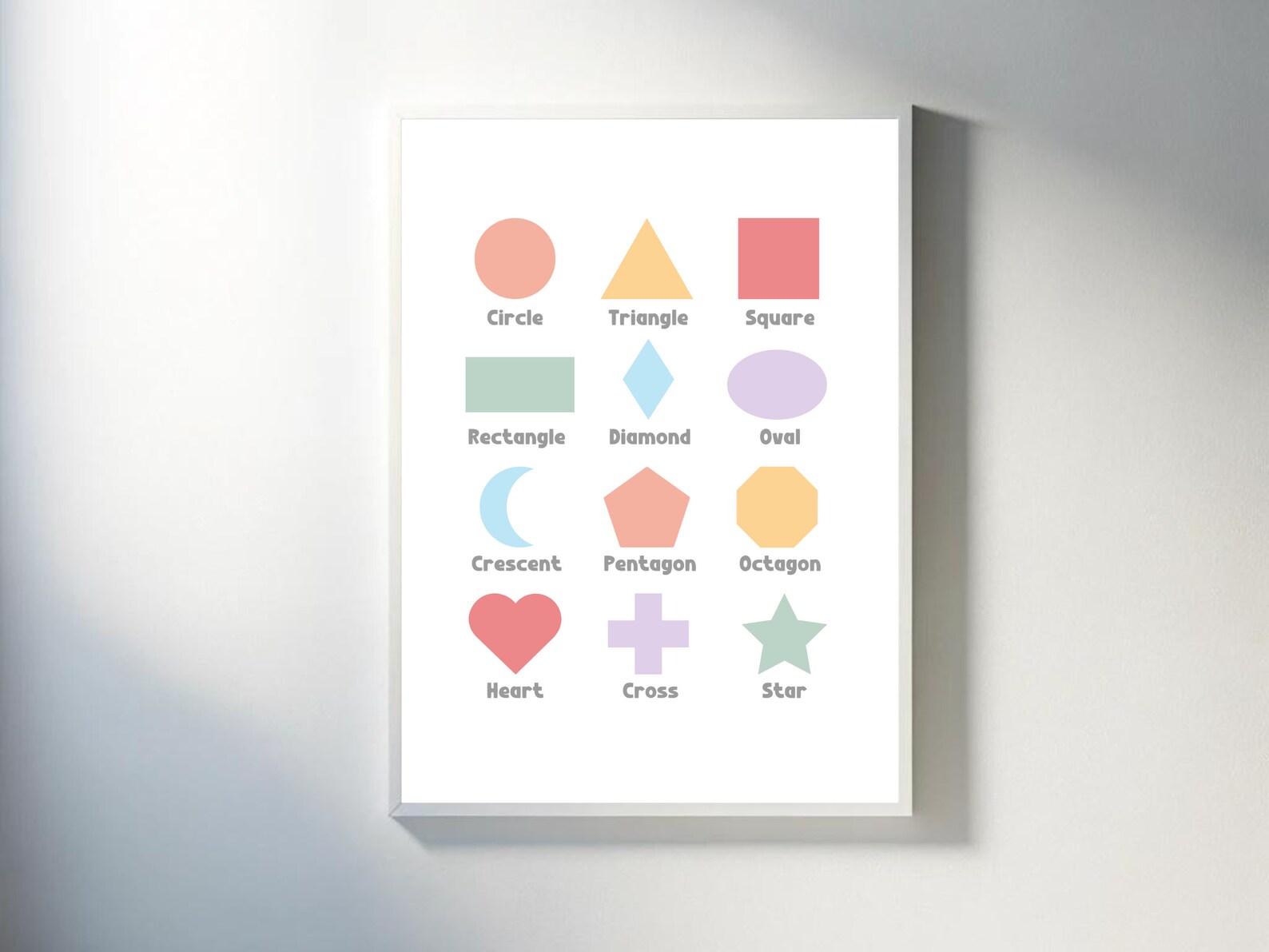 Preschool Geometric Shapes Chart Digital Download, Homeschool Resources ...