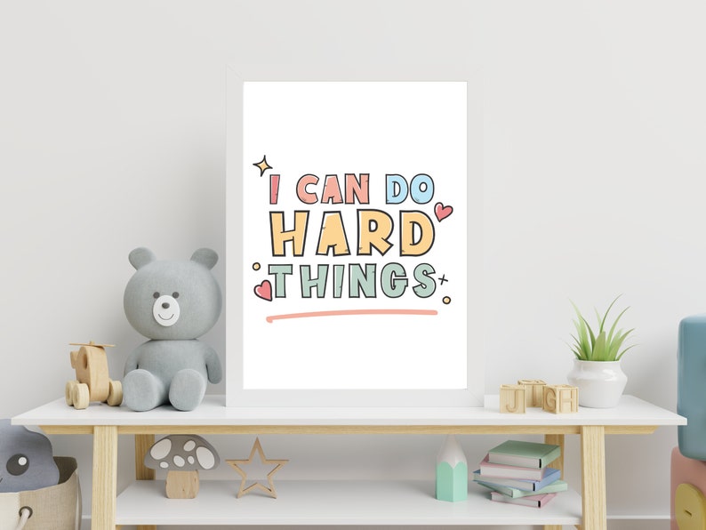 I Can Do Hard Things Digital Download, Kids Room Wall Art Print, Kids ...