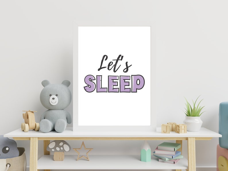 Lets Sleep Digital Download, Kids Bedroom Wall Art Decor, Trendy ...