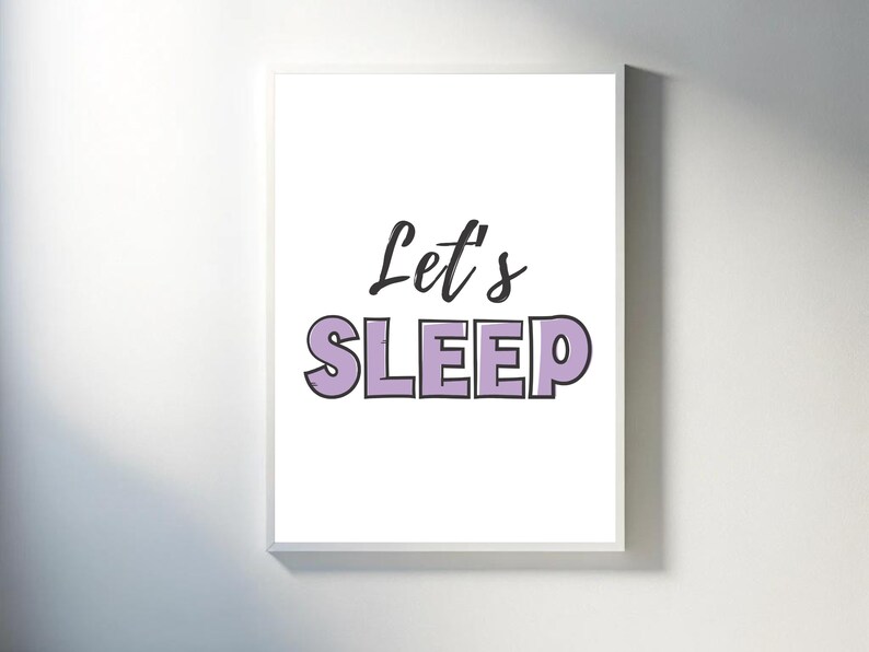 Lets Sleep Digital Download, Kids Bedroom Wall Art Decor, Trendy ...
