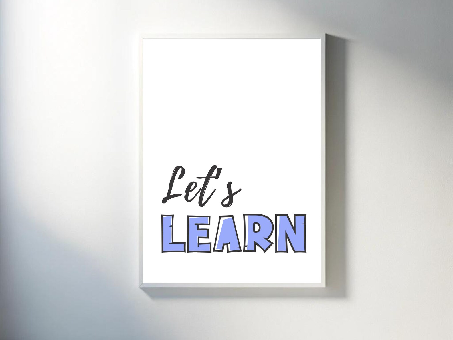 Lets Learn Digital Poster, Kids Educational Homeschool Decor, Classroom ...