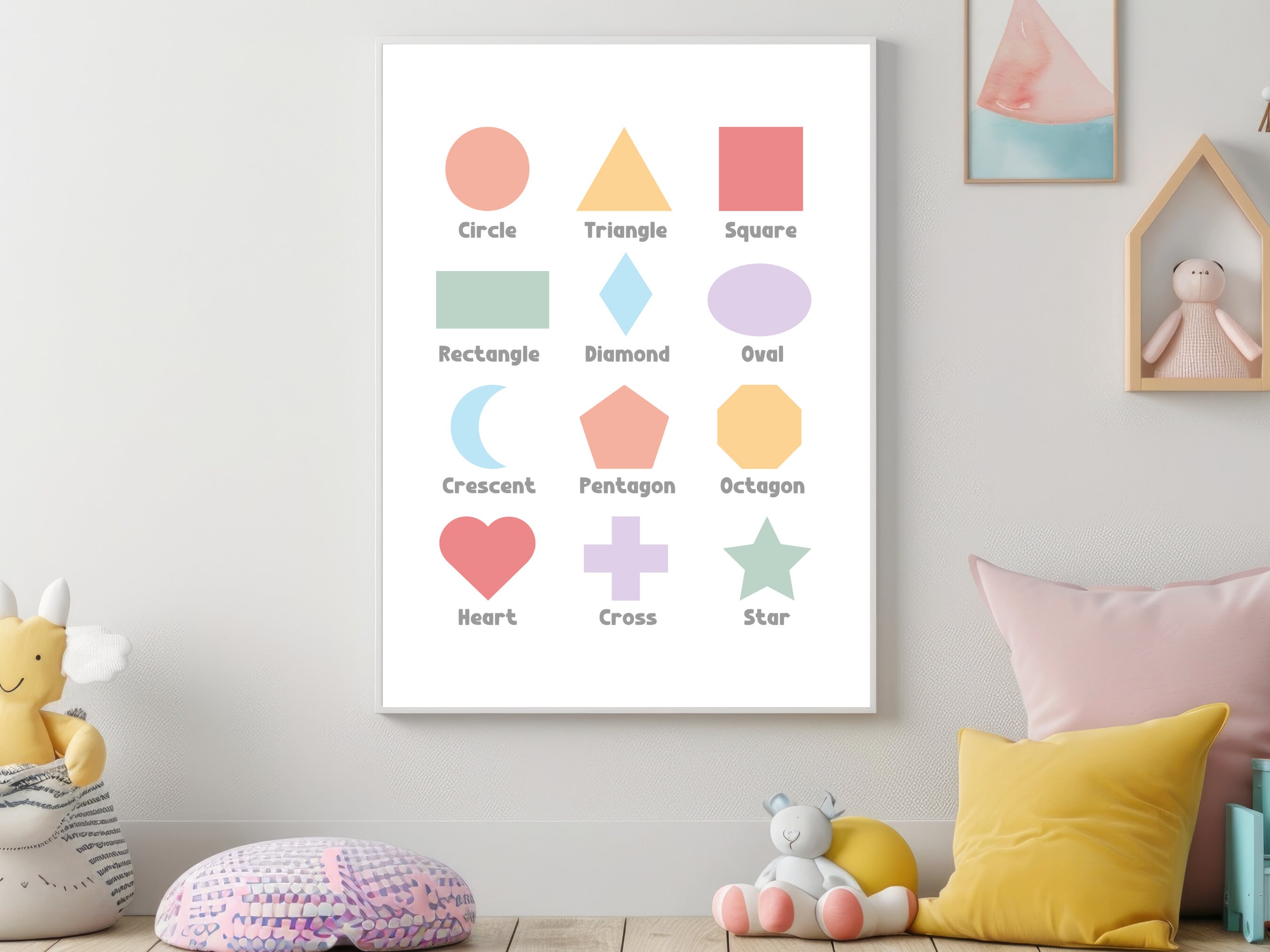 Preschool Geometric Shapes Chart Digital Download, Homeschool Resources ...