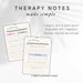 Therapy Session Notes Templates, Therapy Note Taking Printable, Pre ...