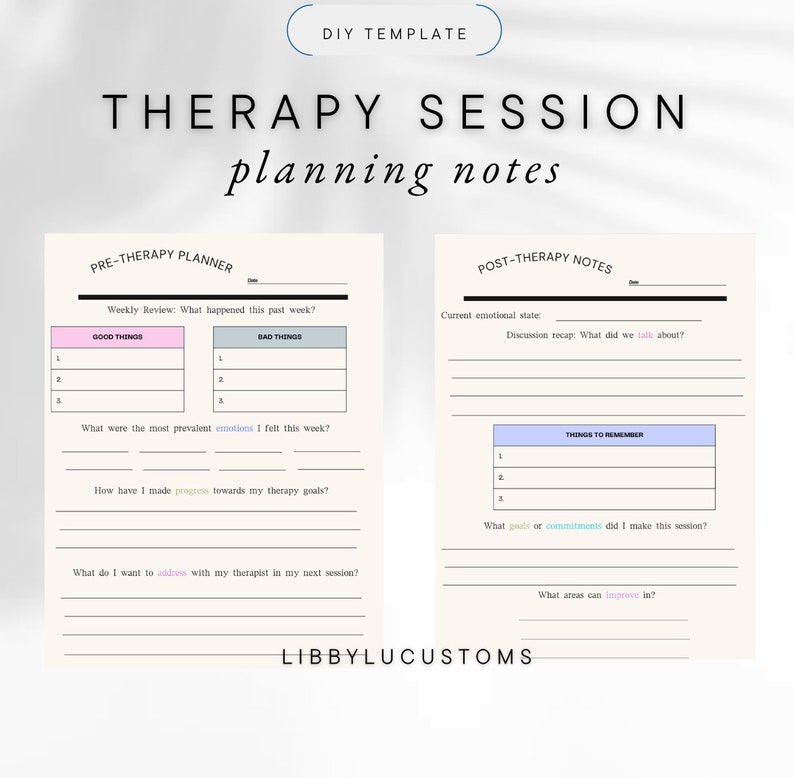 Therapy Session Notes Templates, Therapy Note Taking Printable, Pre ...