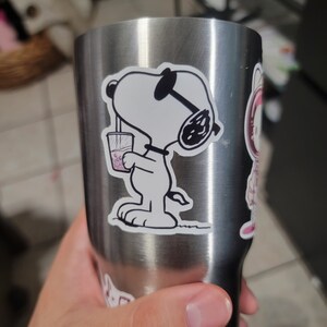 Cool Snoopy Drinking Boba Tea Vinyl Sticker waterproof - Etsy