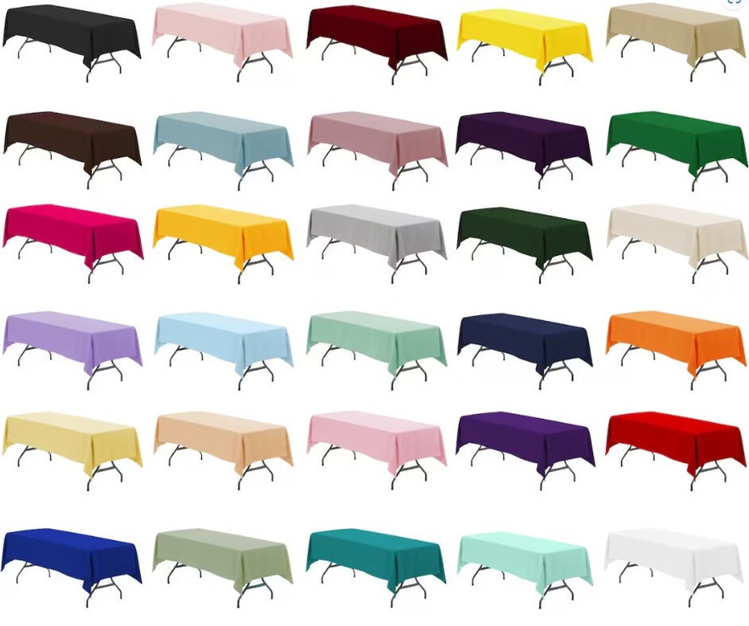 Assorted Polyester 60 X 120 Inch Rectangular Tablecloths | Wedding ...