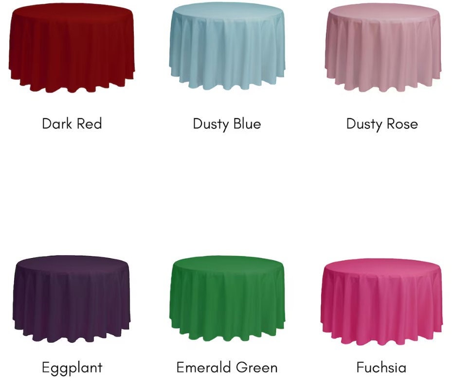 Assorted Polyester 120 Inch Round Table Cloth Wedding Tablecloth - Etsy