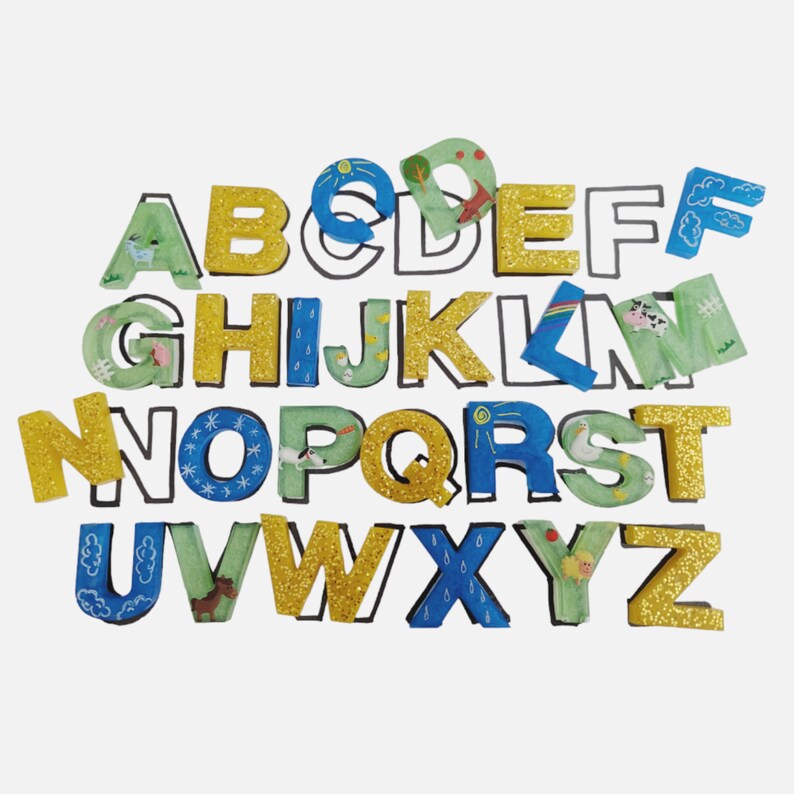 Uppercase or Lowercase Resin Alphabet, Letters, Alphabet & Playmat ...