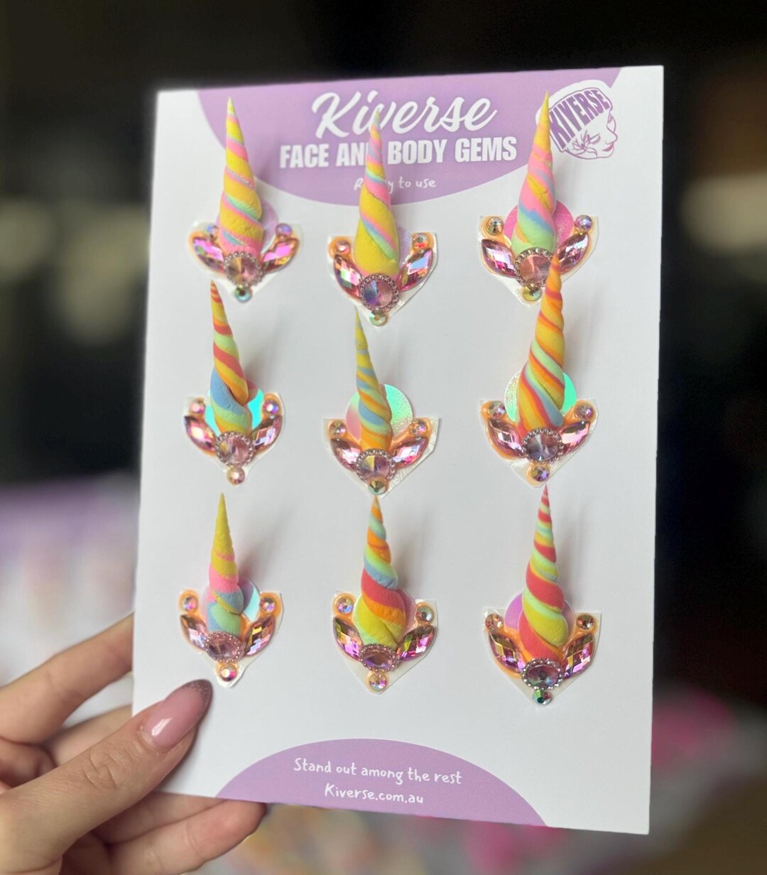 Soft Rainbow Unicorn Horns for Face Painters Ready to Use Peel and ...