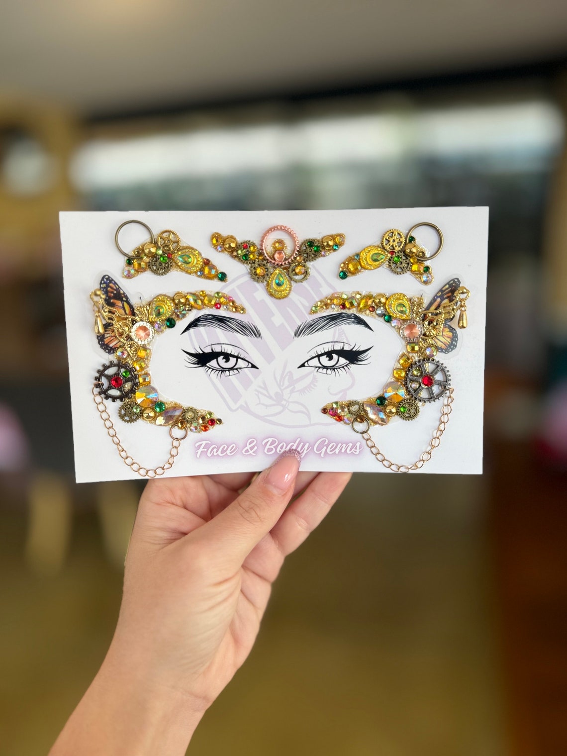 Steampunk Jewels Festival Face Bling Side Eye Gems Stick-on 5 Piece ...