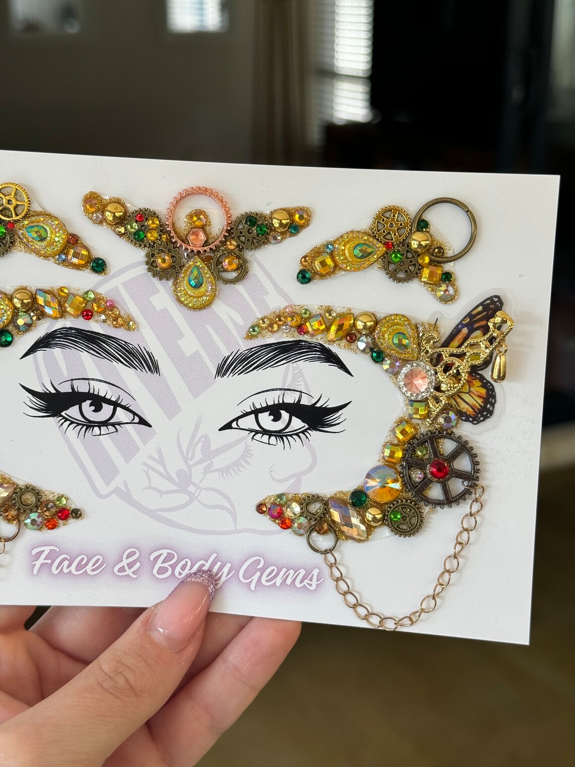 Steampunk Jewels Festival Face Bling Side Eye Gems Stick-on 5 Piece ...