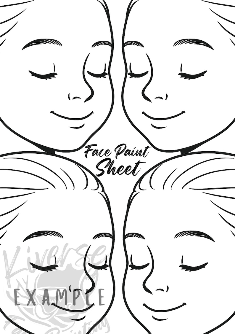 Face Paint Practice Sheet Template PDF - Etsy Australia