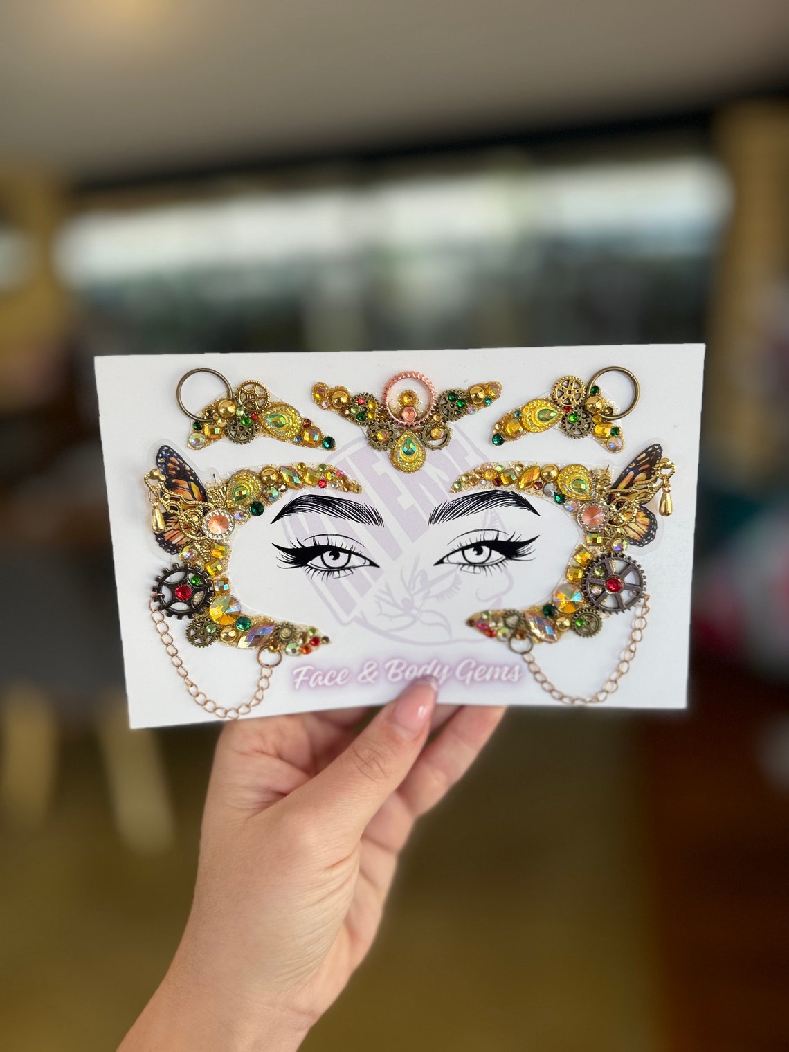 Steampunk Jewels Festival Face Bling Side Eye Gems Stick-on 5 Piece ...