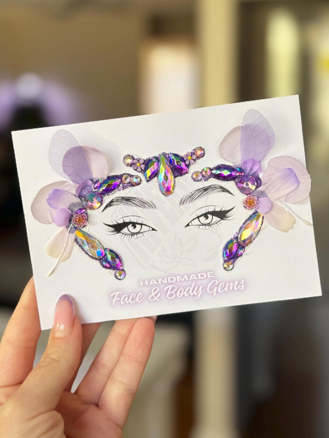 Garden Fairy Viola Festival Face Bling Side Eye Gems Stick-on 3 Piece ...