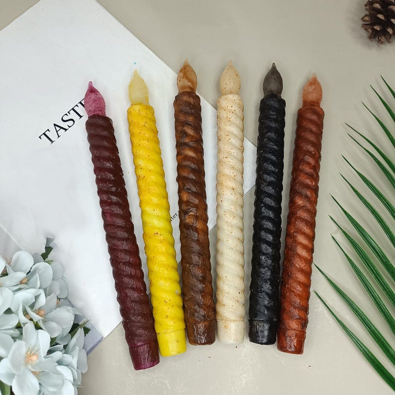 9.8 Inch Taper Primitive Candles With Timer,flameless Led Taper Candles ...
