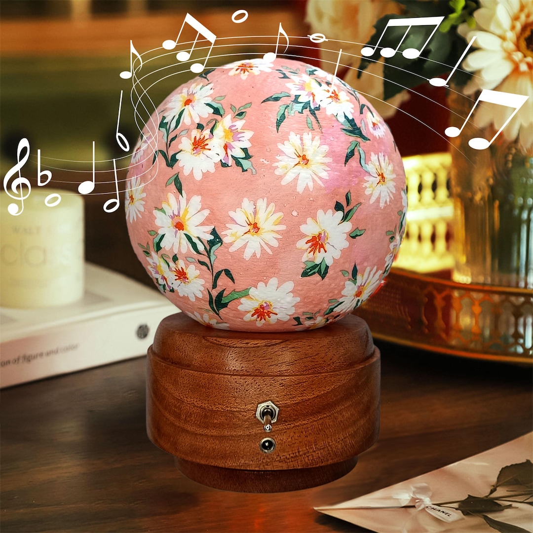 Handcrafted Mosaic Music Box Night Light ,LED Colorful Light Base ...