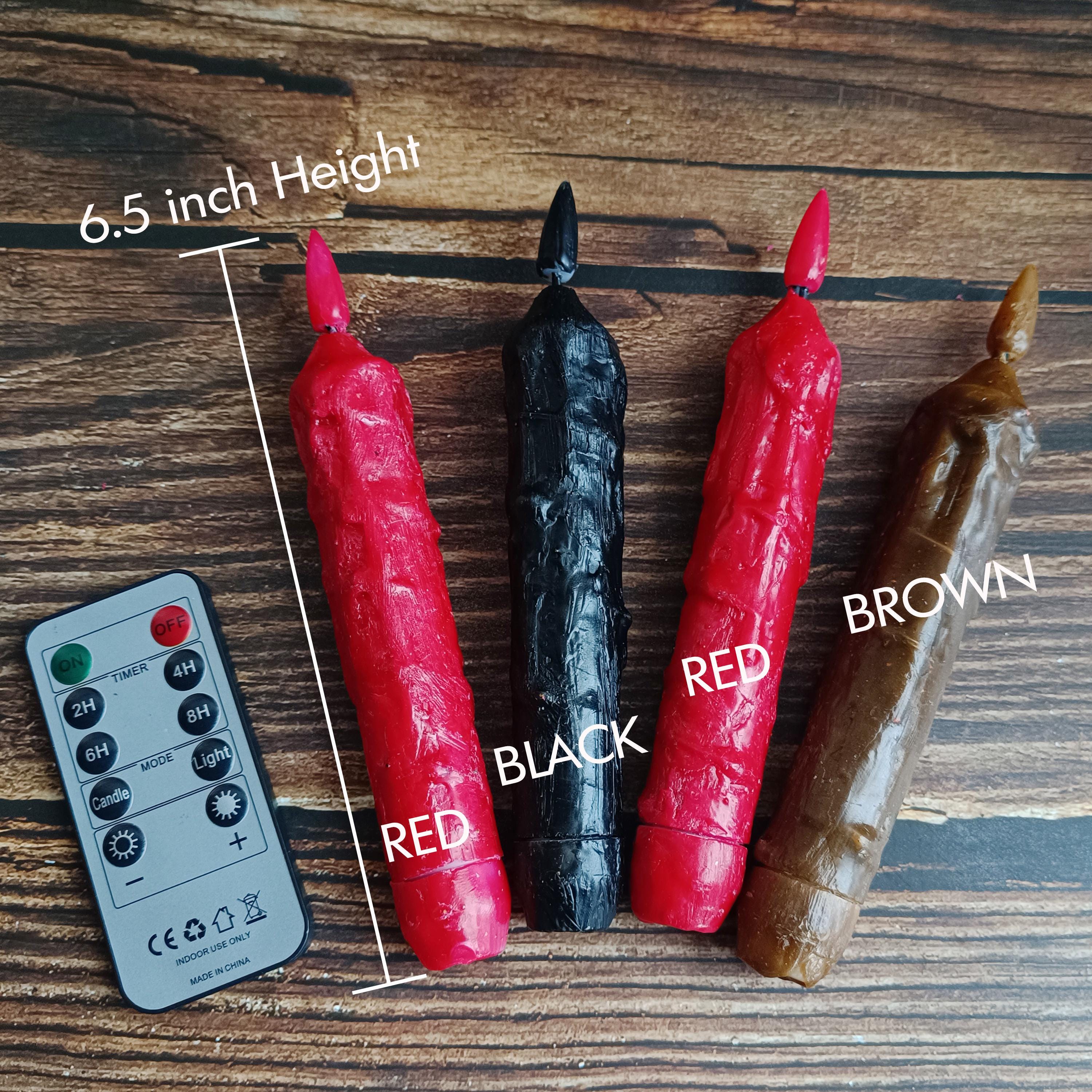 6.5 Inch Taper Primitive Candles With Timer,flameless Led Taper Candles ...
