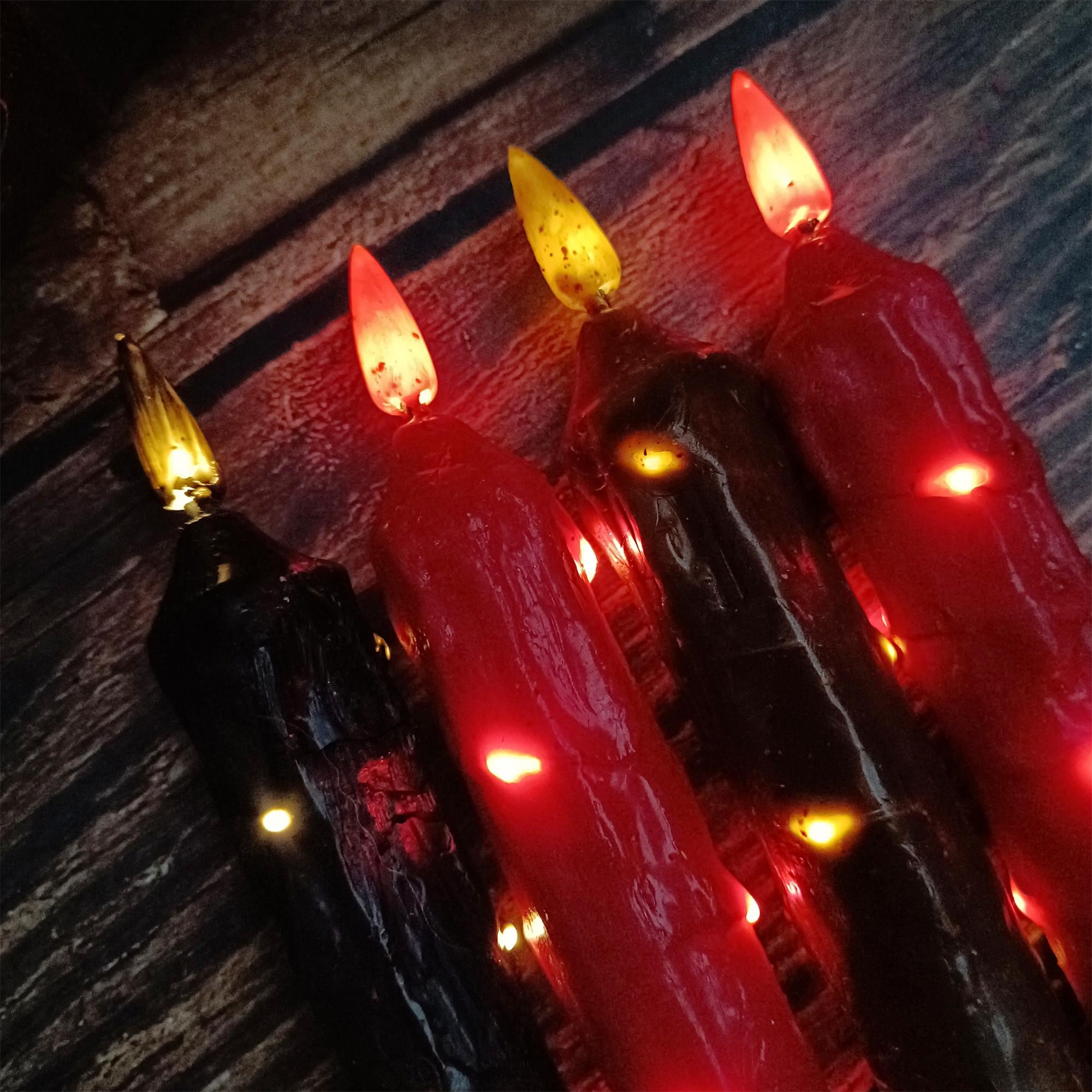 6.5 Inch Taper Primitive Candles With Timer,flameless Led Taper Candles ...