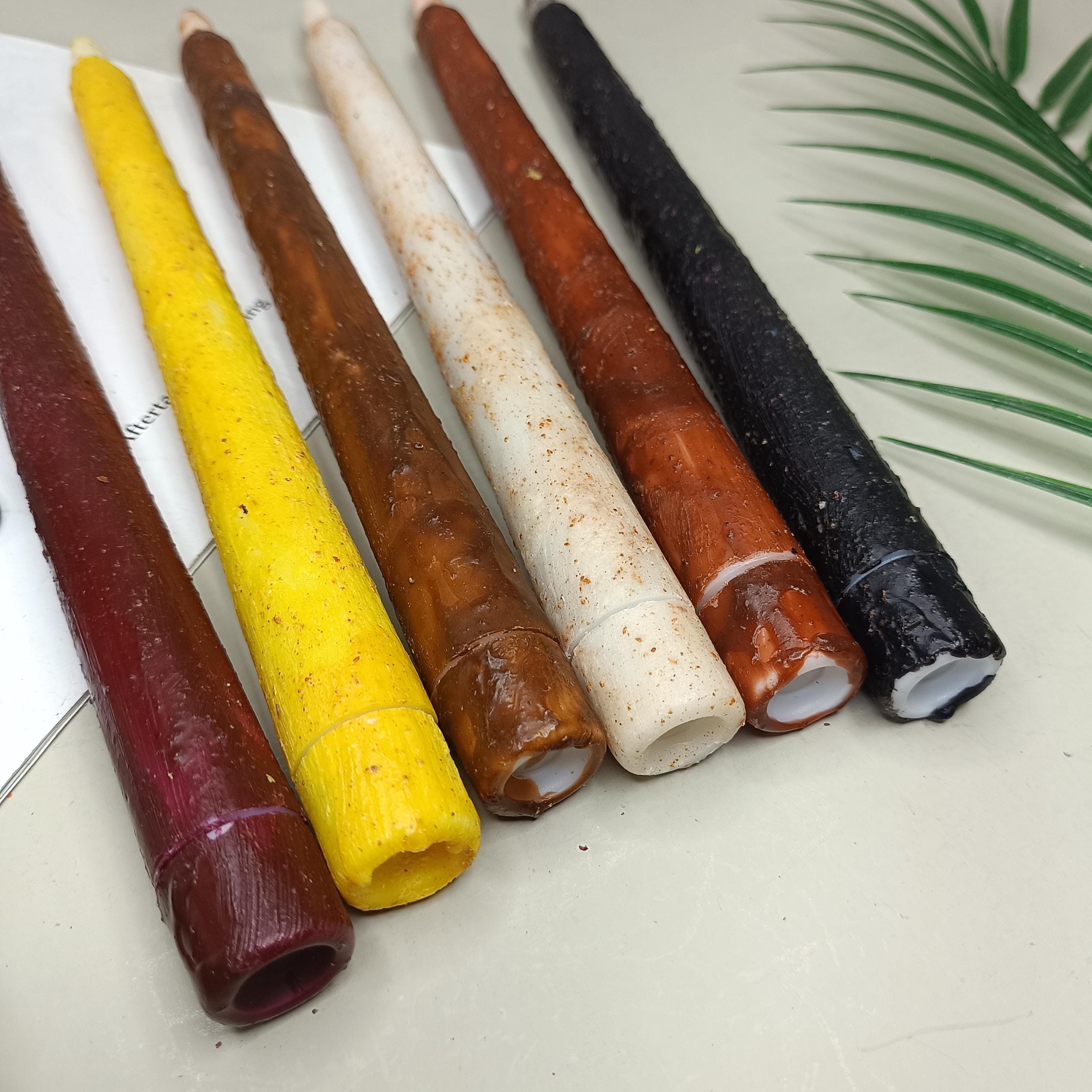11 Inch Taper Primitive Candles With Timer,flameless Led Taper Candles ...