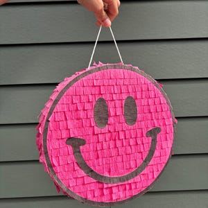 90s Pink Smiley Face Piñata - Etsy