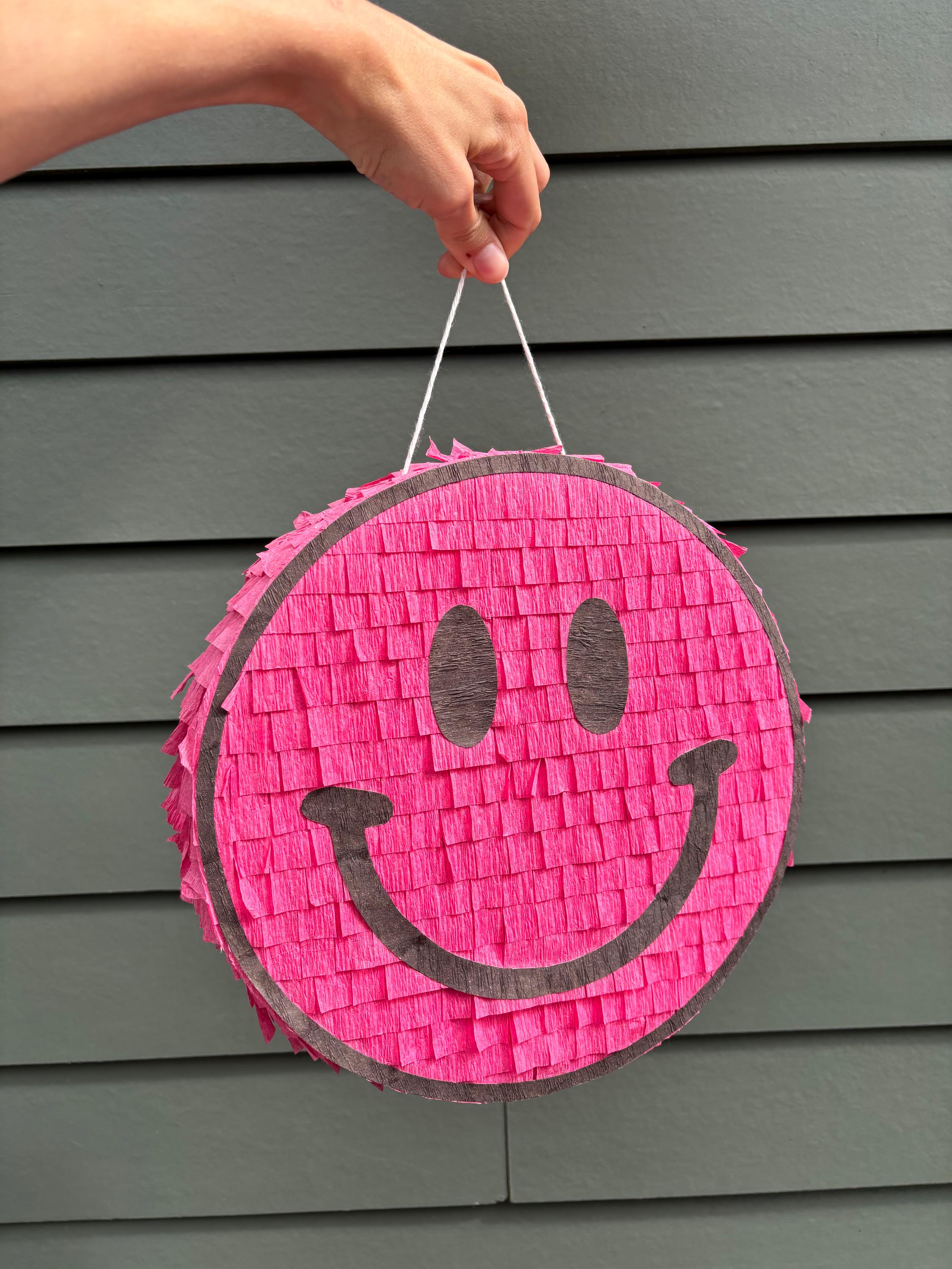 90s Pink Smiley Face Piñata - Etsy