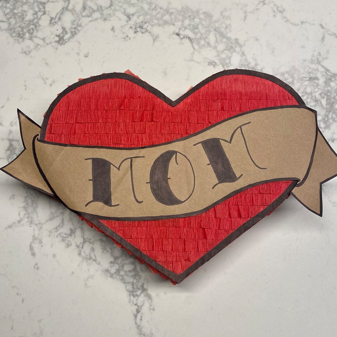 Tattoo-inspired Heart Banner Piñata - Etsy